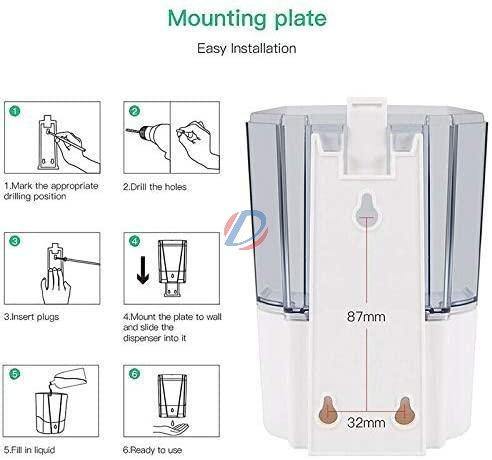Wall Mount Automatic Hand Soap Liquid Dispenser 600ml (White) - Hygiene System | Daitona General ...