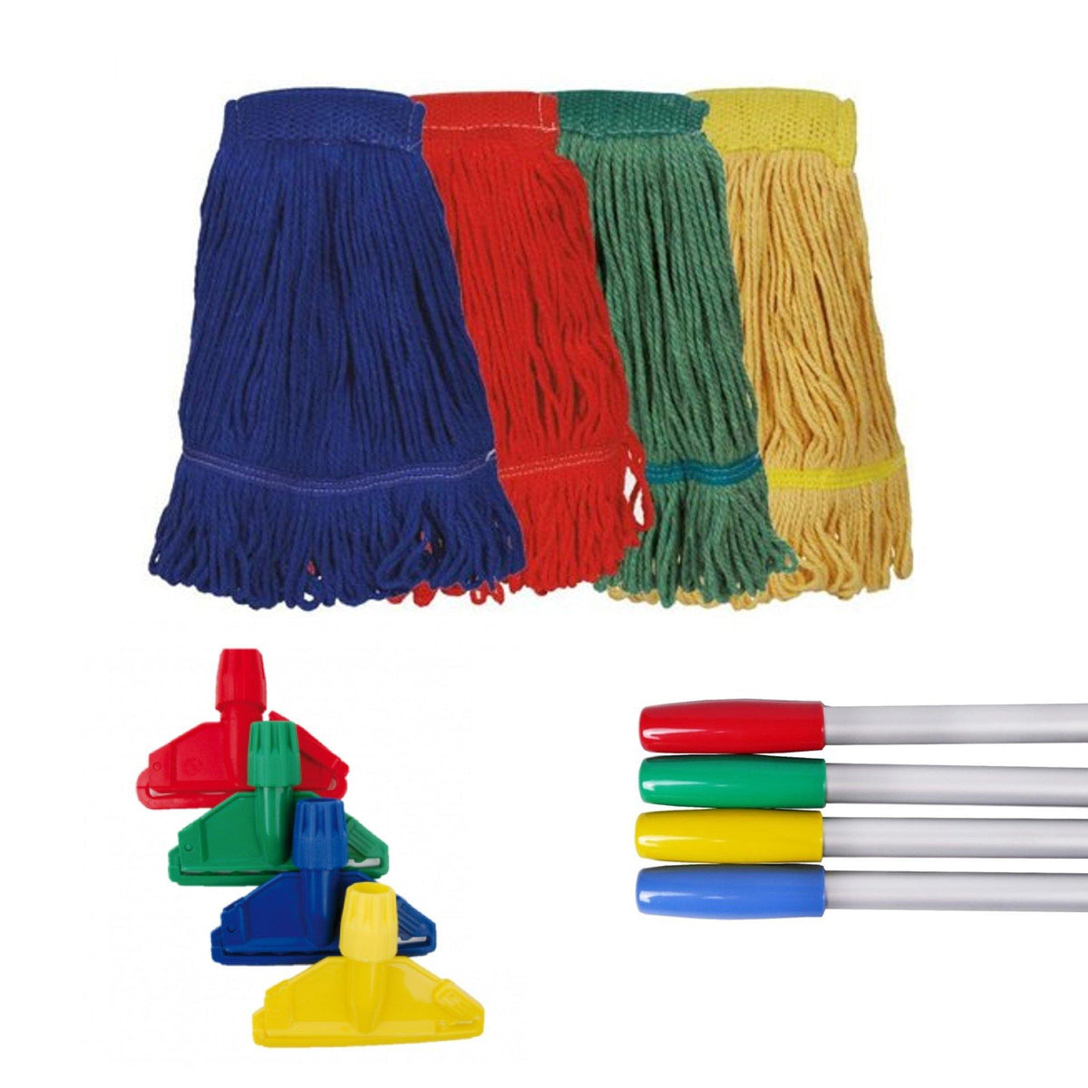 Wet Mop Set (Red, Yellow, Blue & Green) With Aluminium Handle - Baiyun ...